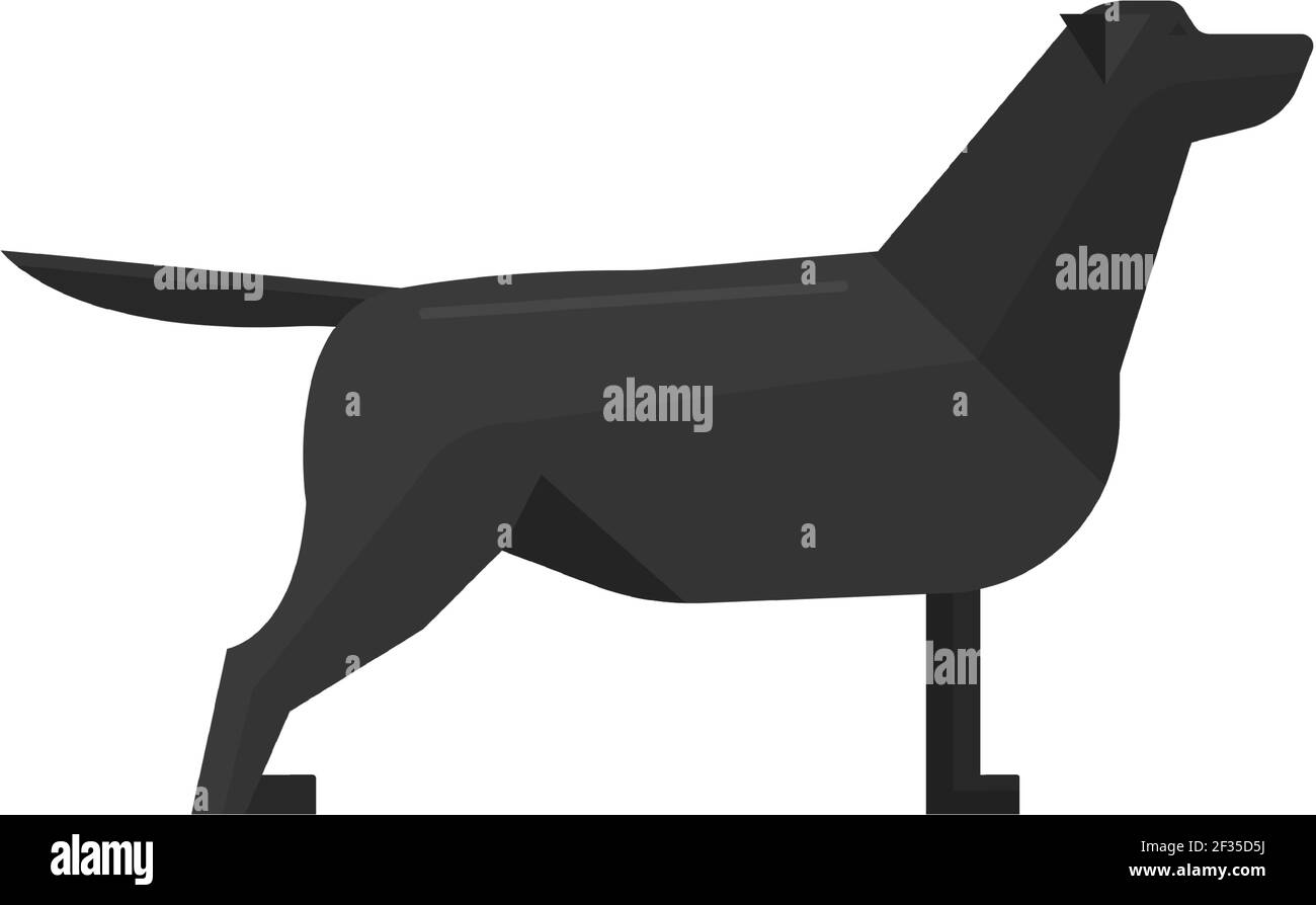 Dog vector, cute black labrador breed pet isolated icon Stock Vector ...