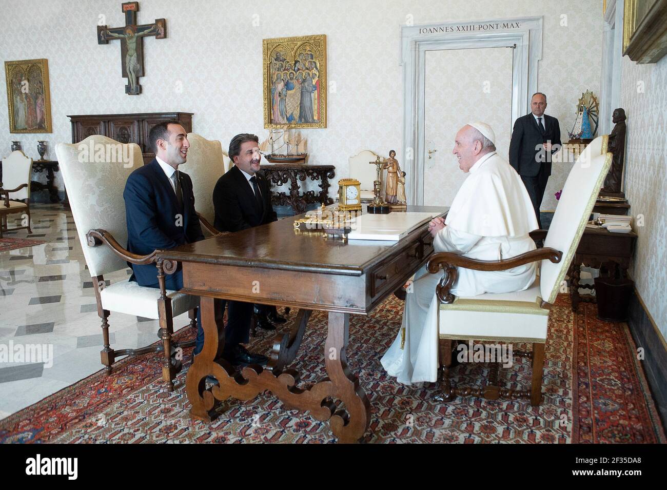 Vatican. 15th March, 2021. Pope Francis received in audience the ...