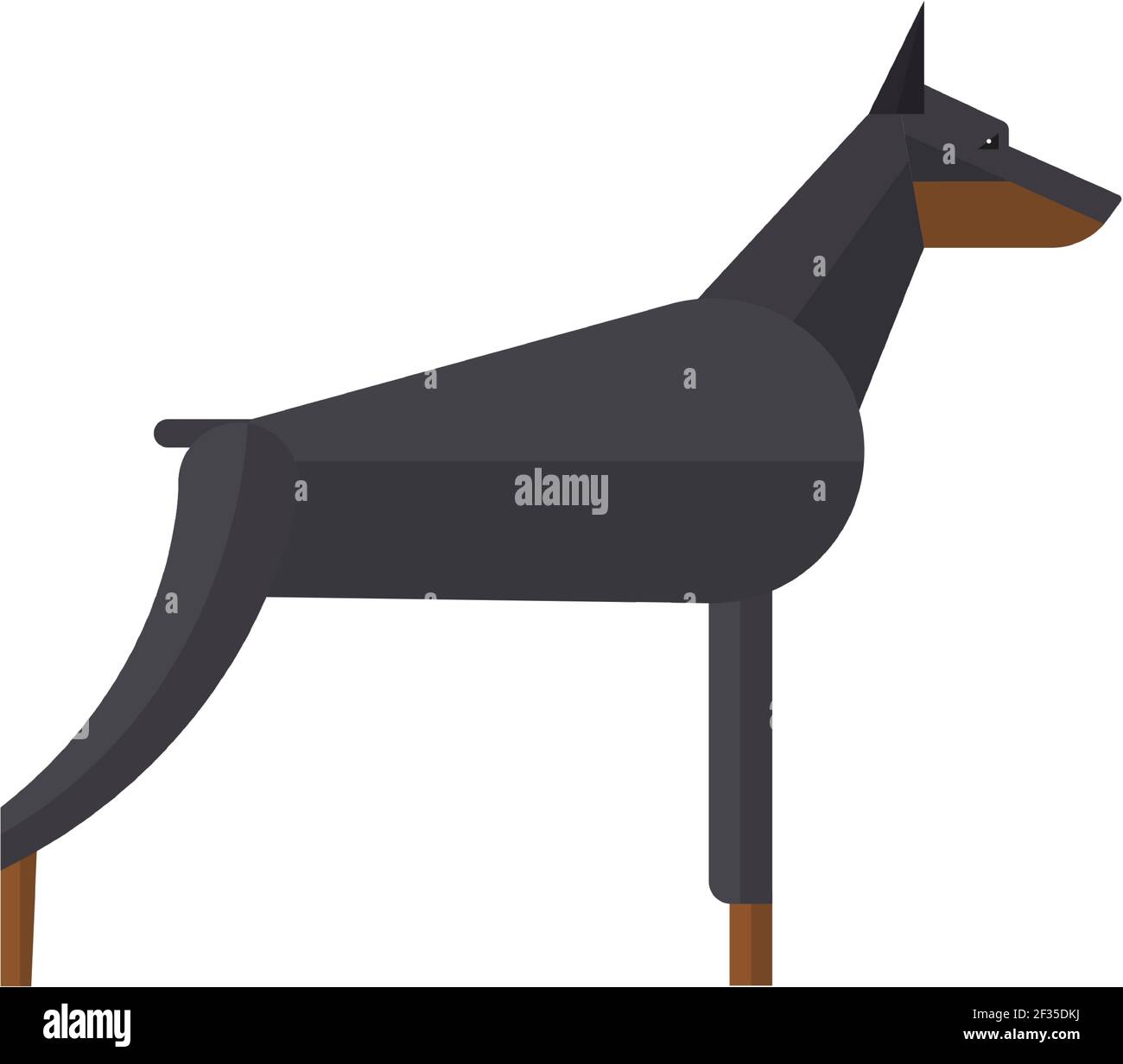 Doberman pinchers angry security dog vector illustration Stock Vector ...
