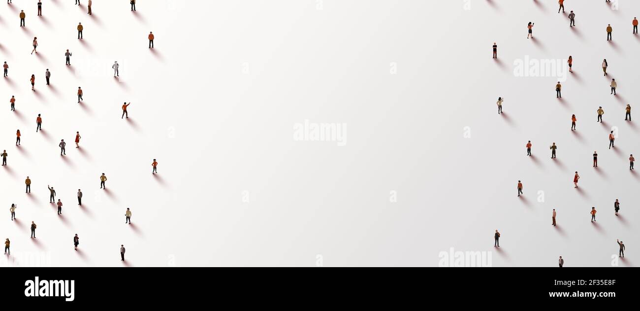 Large group of people on white background. People crowd concept. Vector ...