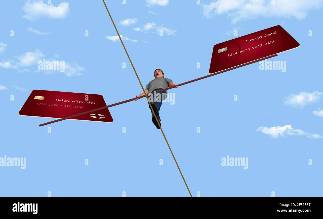 Tightrope walker illustration hi-res stock photography and images - Alamy