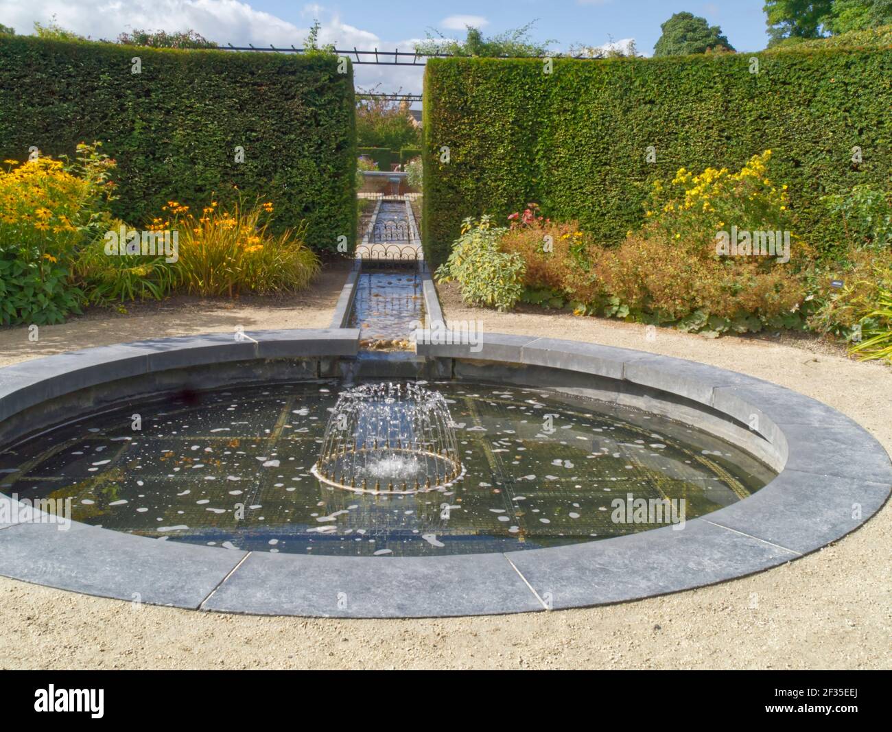 The ornamental garden at Alnwick Garden is a popular visitor attraction ...