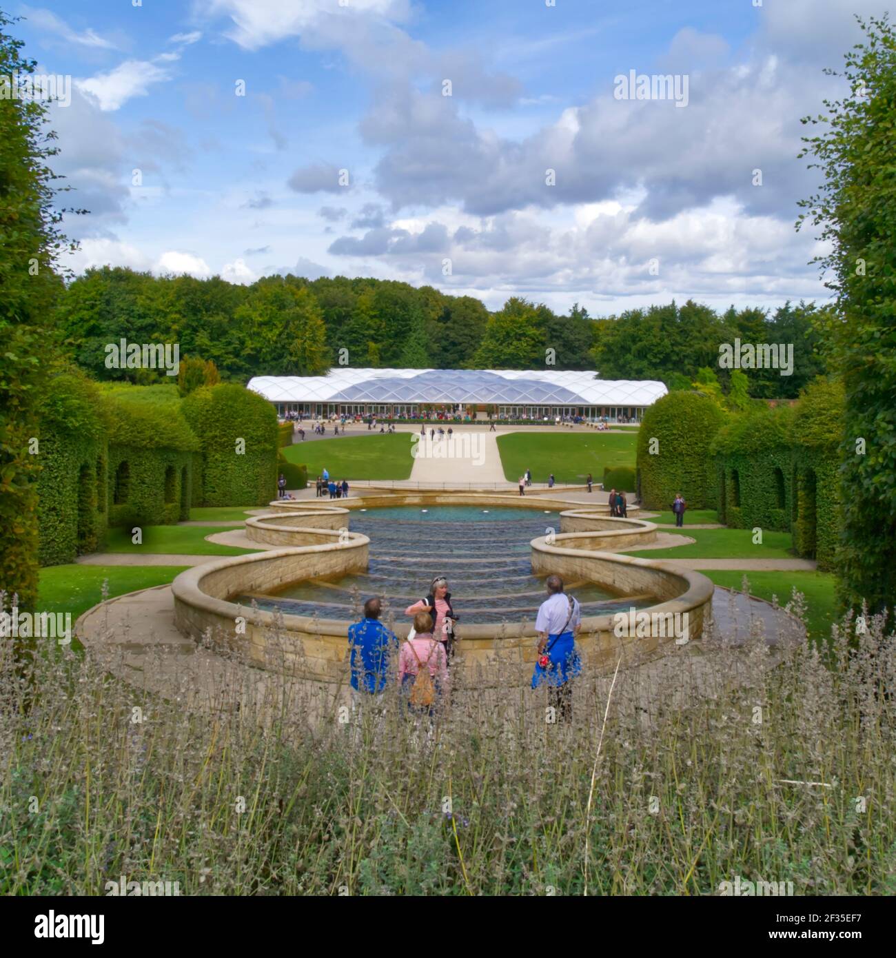 people admire the view of The Pavilion cafe from the top of the Grand ...