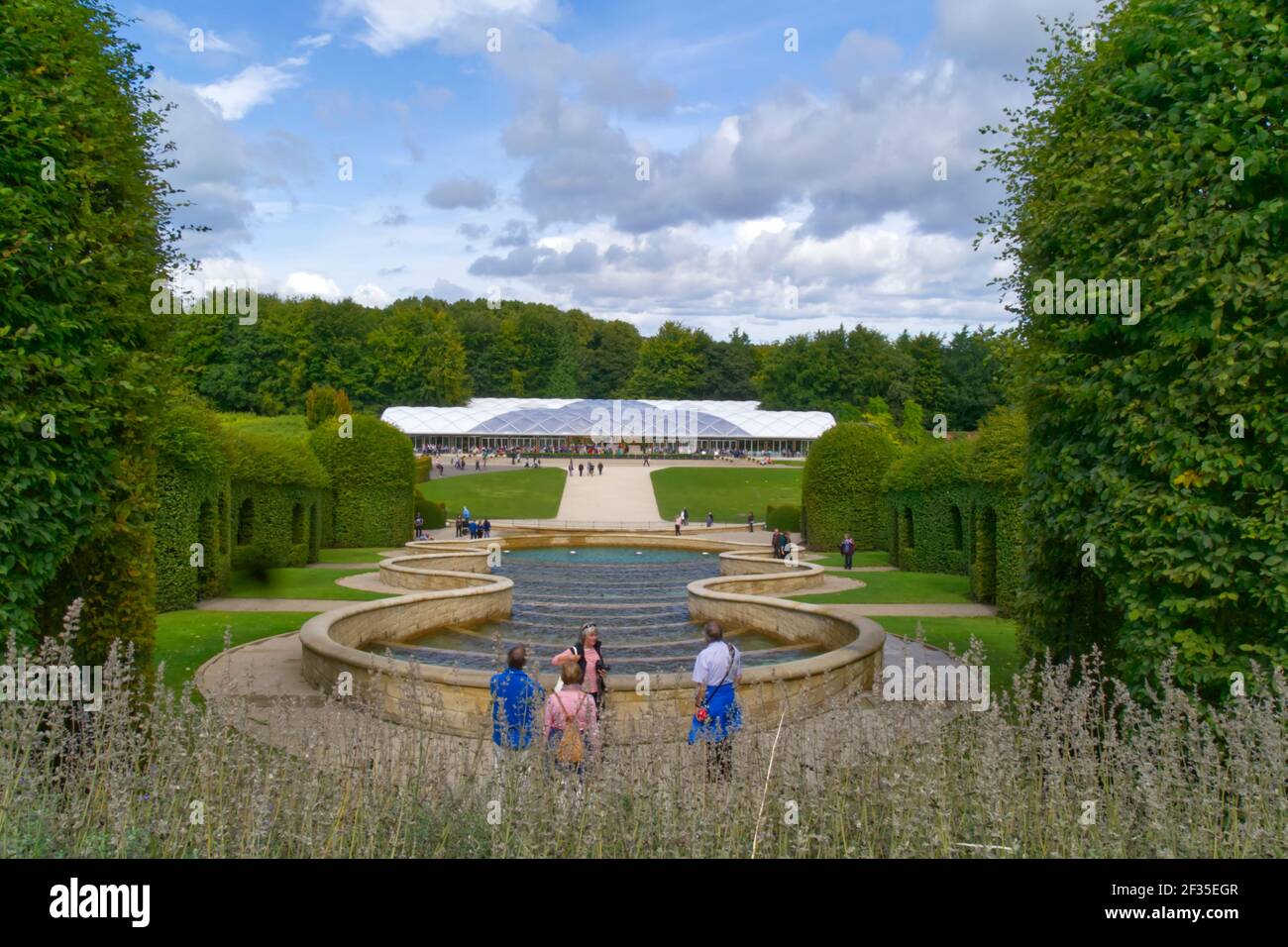 people admire the view of The Pavilion cafe from the top of the Grand ...