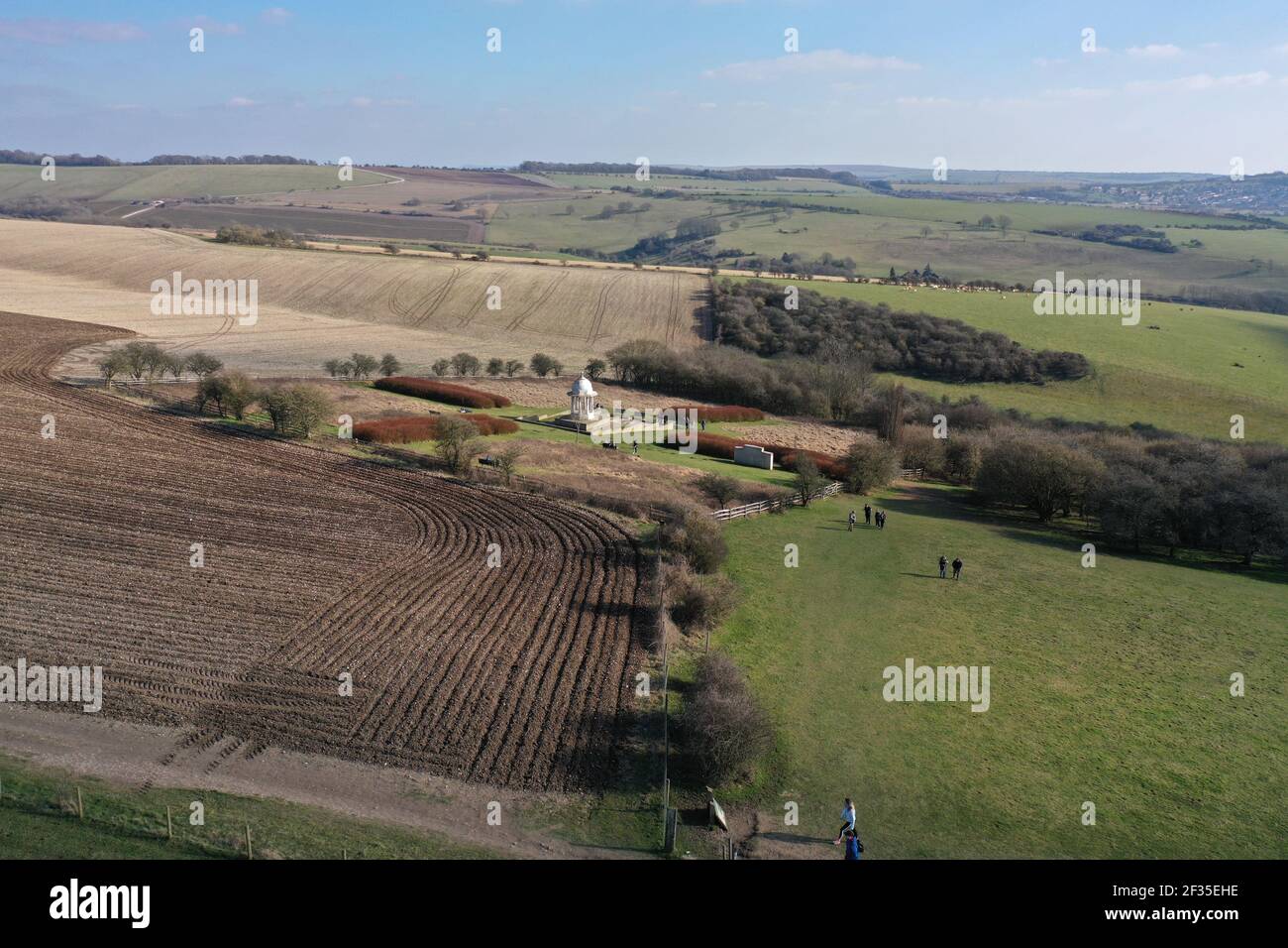 Aerial view of Chattri Memorial, Patcham, East Sussex Stock Photo - Alamy