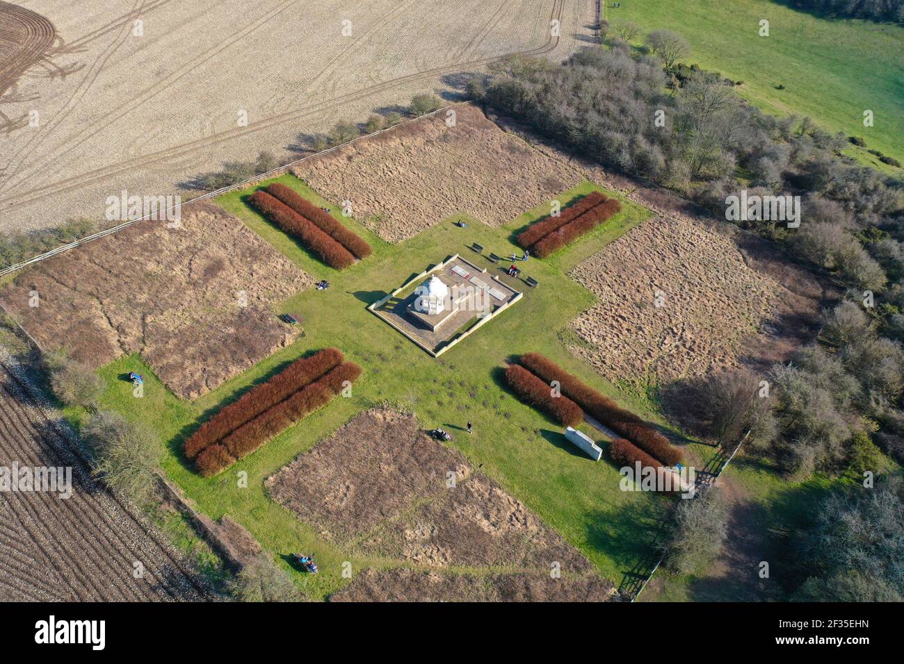 Aerial view of Chattri Memorial, Patcham, East Sussex Stock Photo - Alamy