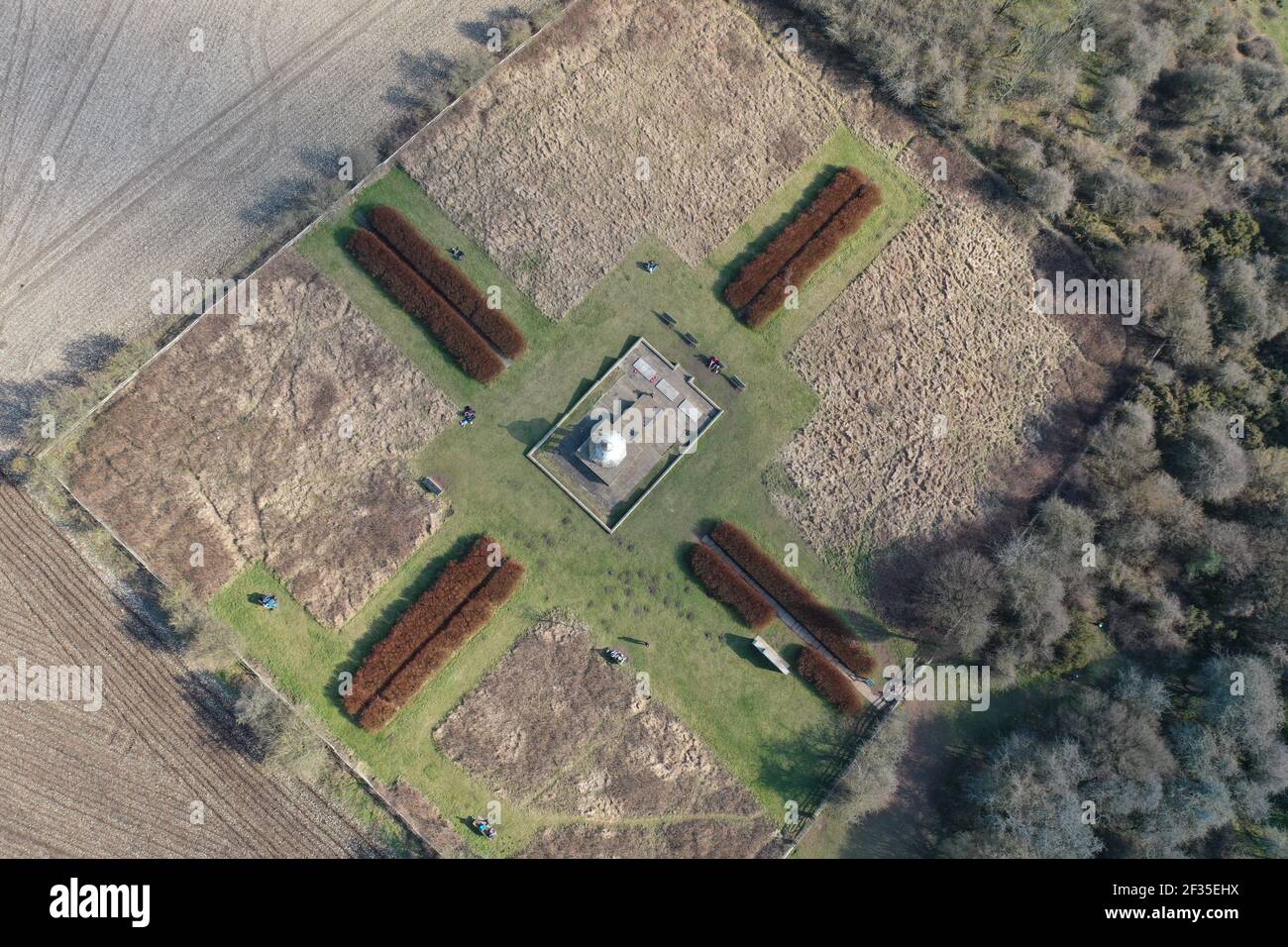 Aerial view of Chattri Memorial, Patcham, East Sussex Stock Photo - Alamy