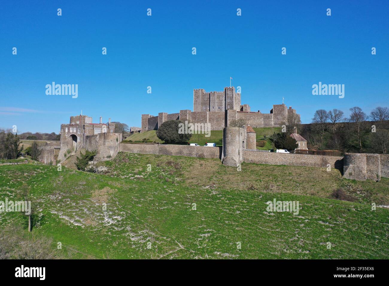 Dover Castle, aerial view Stock Photo - Alamy