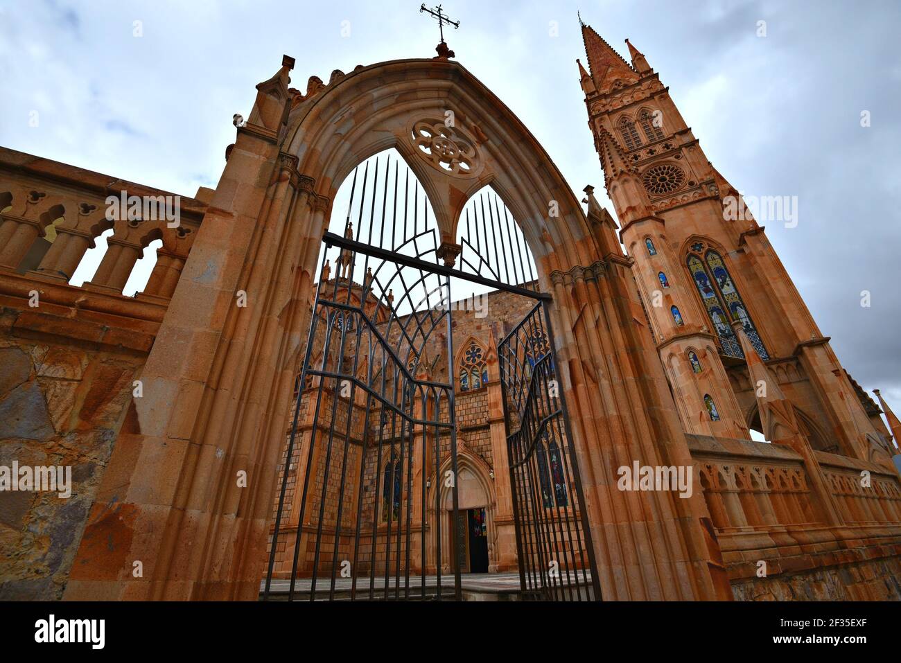 Exterior view of the Gothic style Templo de Nuestra Señora de Fátima in ...
