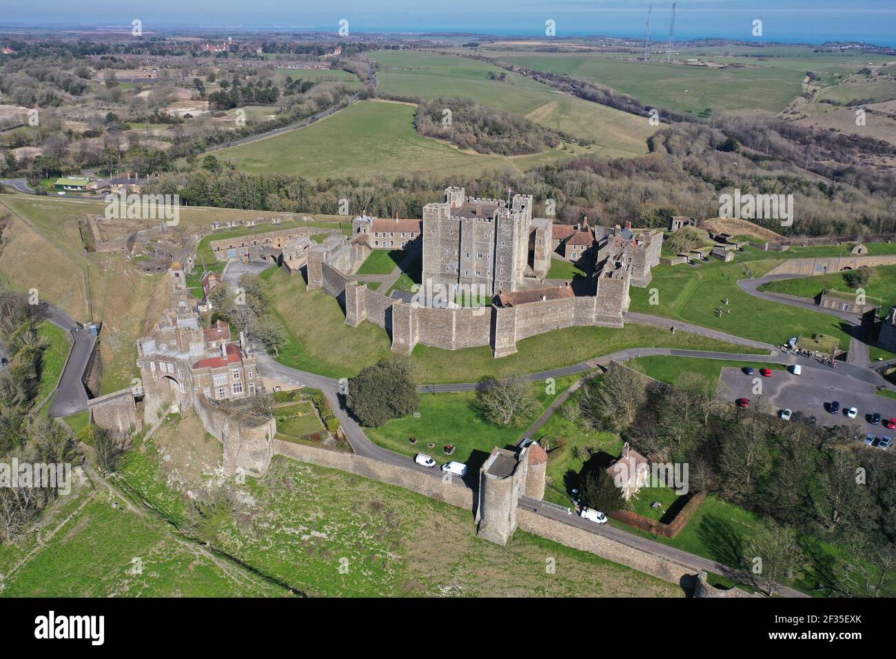 Dover Castle, aerial view Stock Photo - Alamy