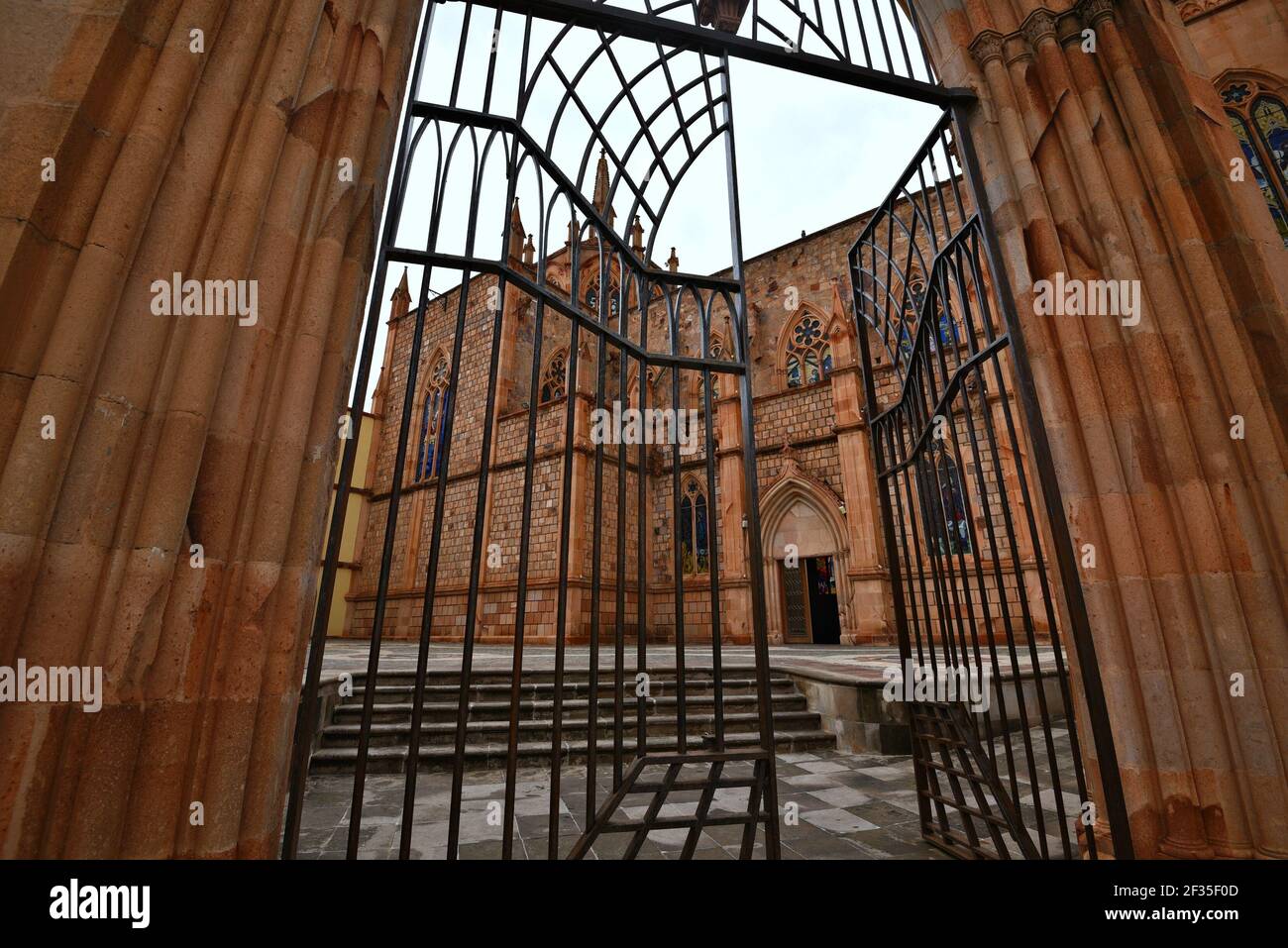 Exterior view of the Gothic style Templo de Nuestra Señora de Fátima in ...