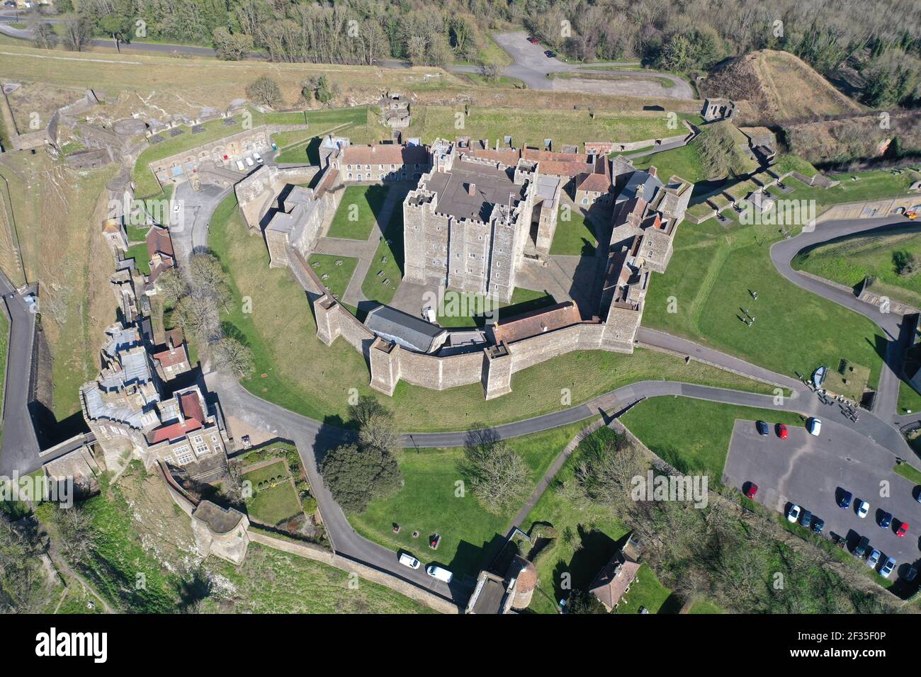 Dover Castle, aerial view Stock Photo - Alamy