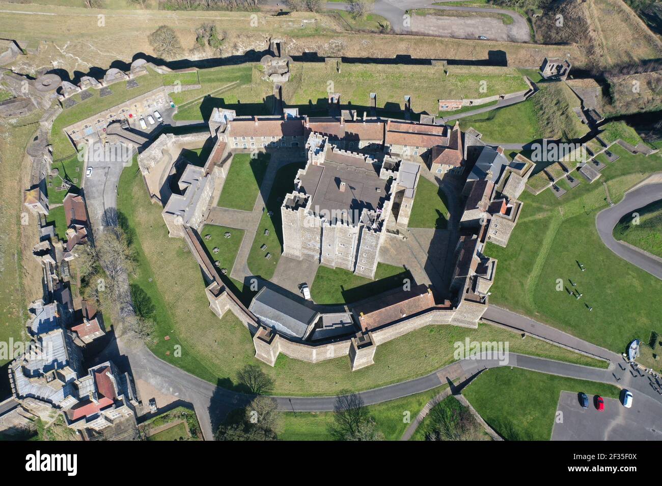 Dover Castle, aerial view Stock Photo - Alamy