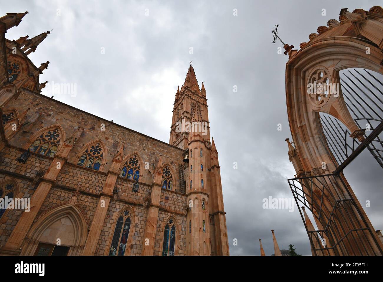 Exterior view of the Gothic style Templo de Nuestra Señora de Fátima in ...