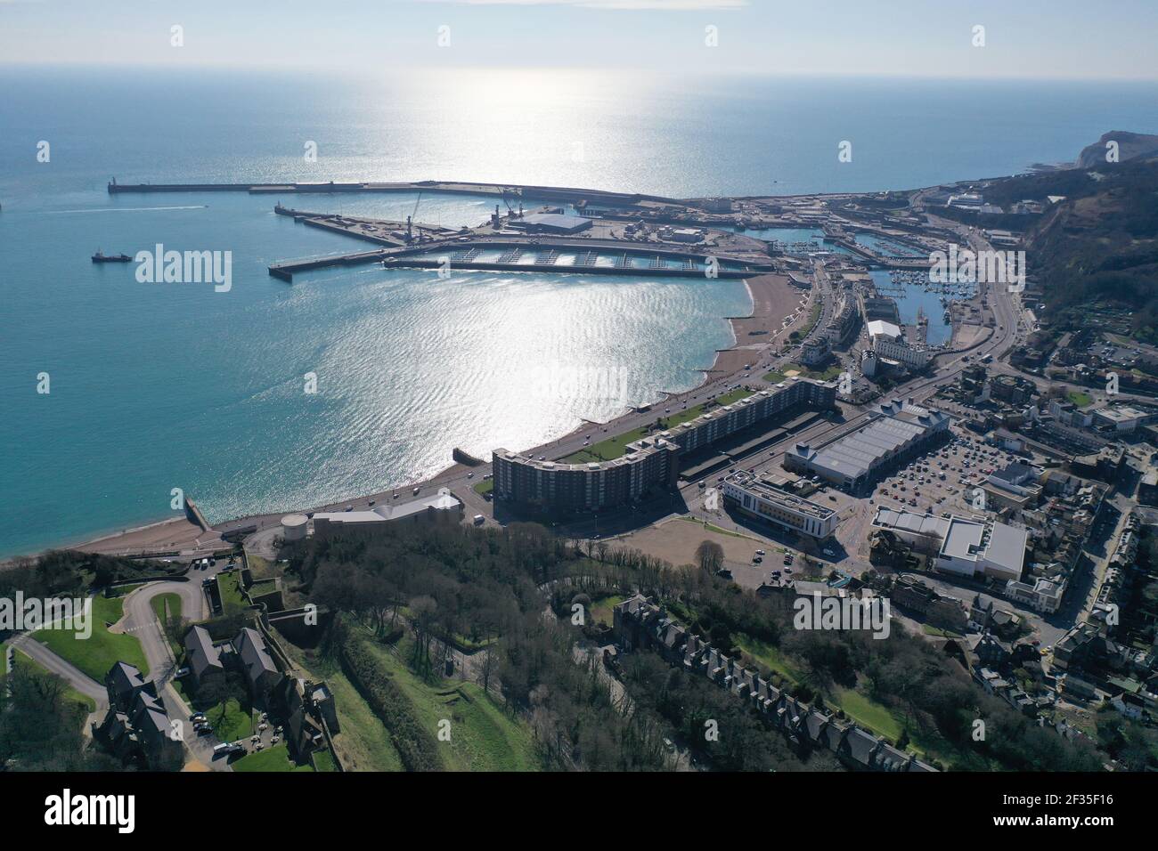 Landscape aerial view of the port of Dover Stock Photo - Alamy