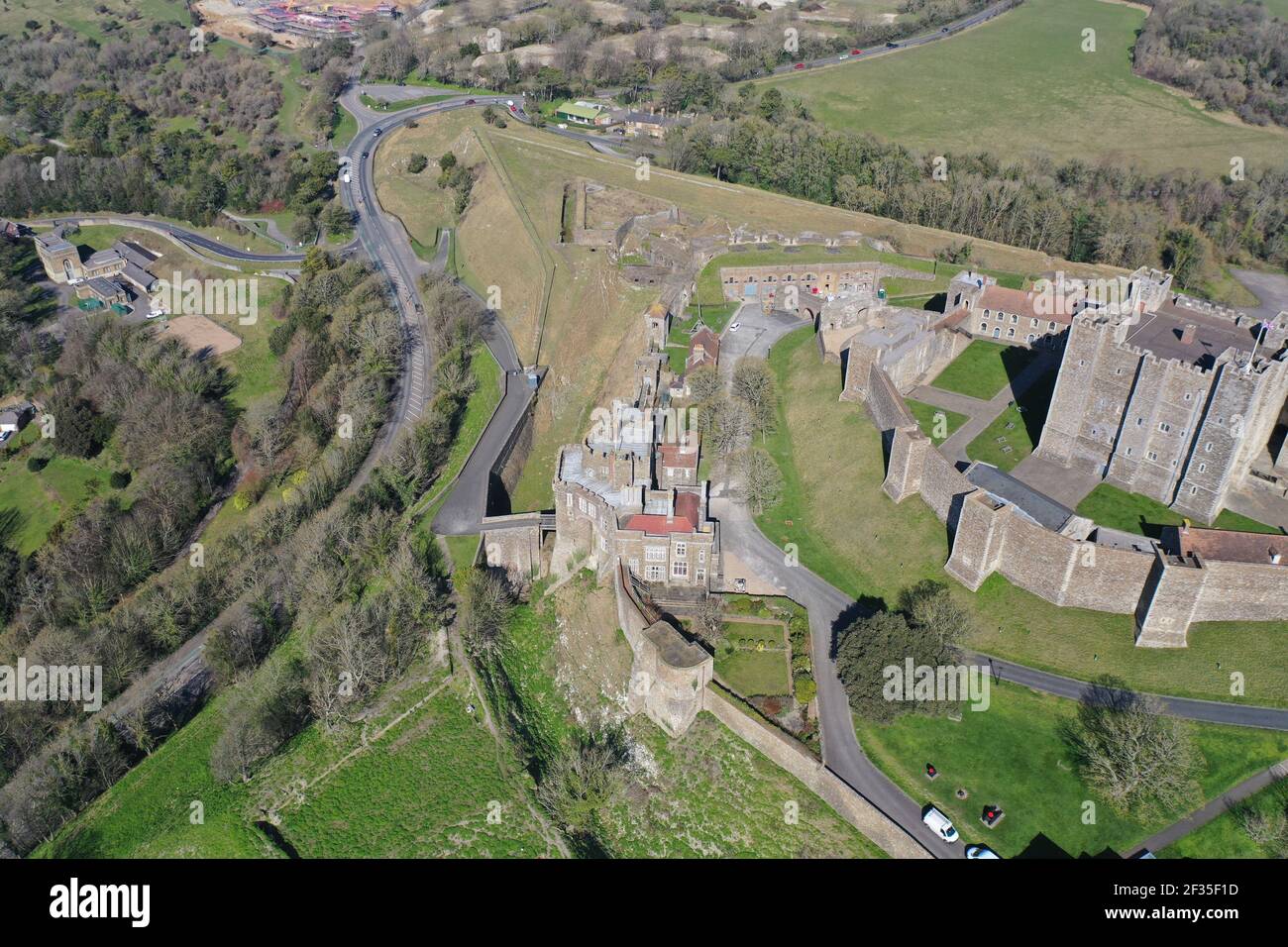 Dover Castle, aerial view Stock Photo - Alamy