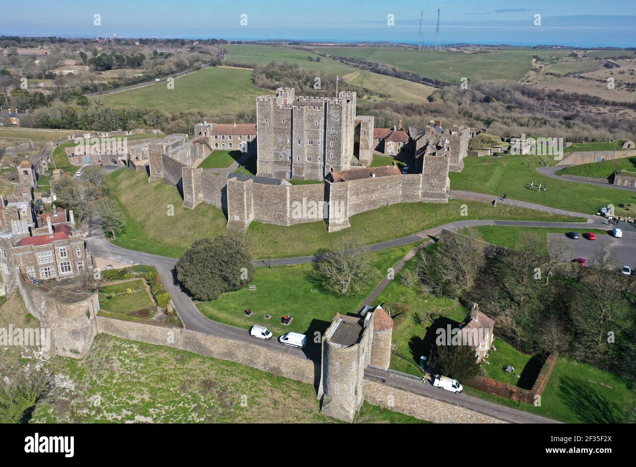 Dover Castle, aerial view Stock Photo - Alamy