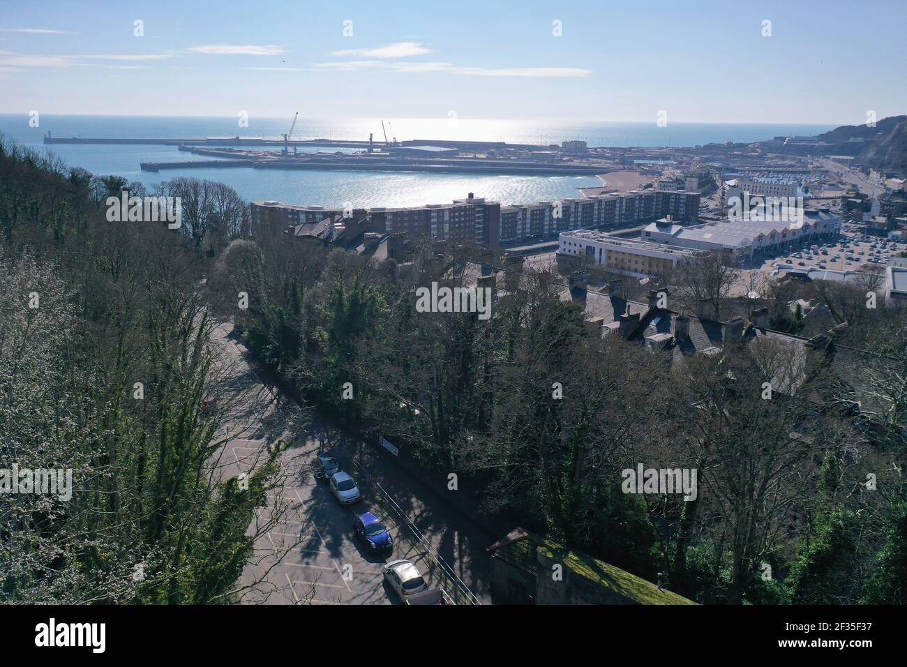 Landscape aerial view of the port of Dover Stock Photo - Alamy