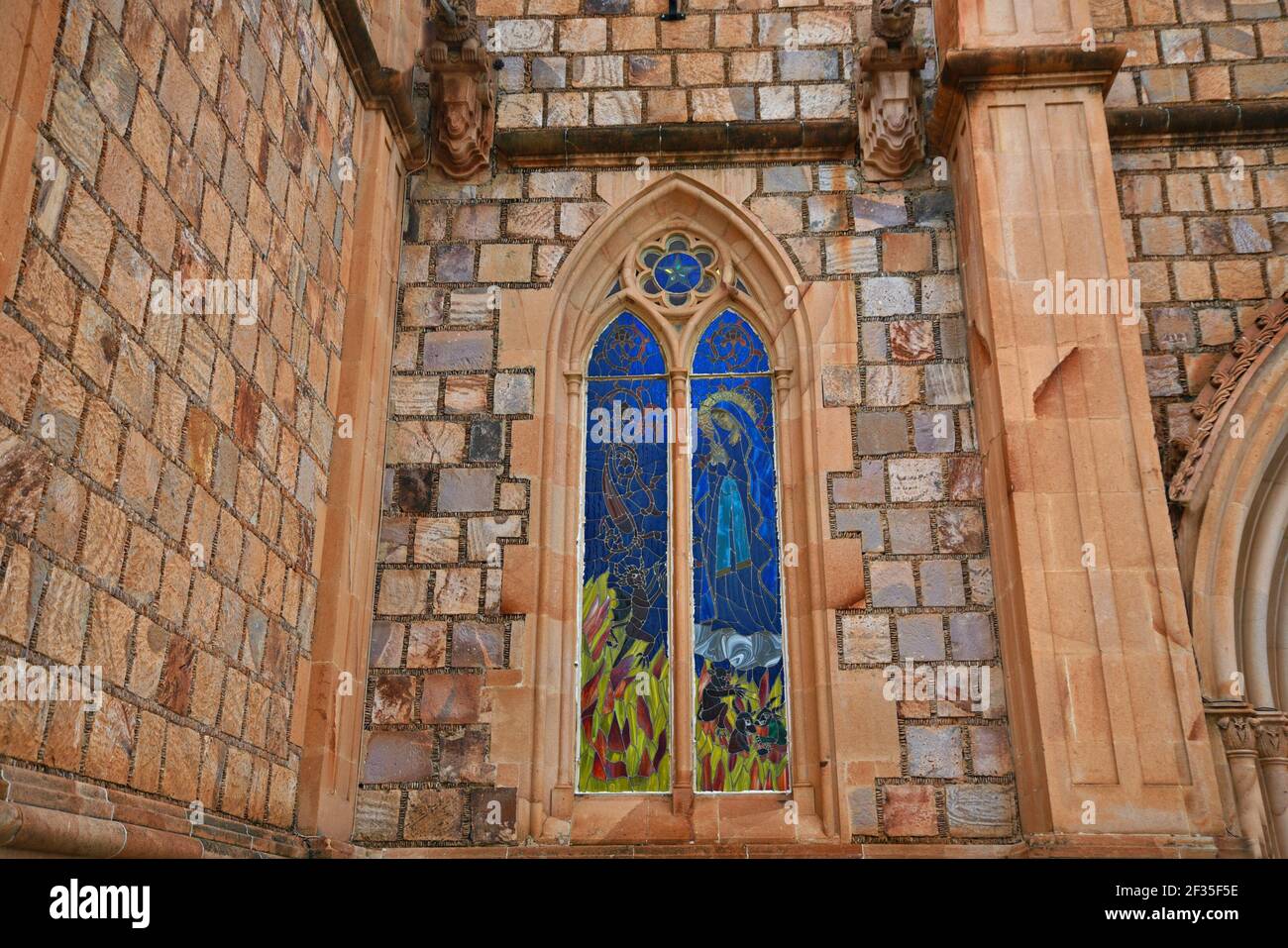 Facade view of the Gothic style Templo de Nuestra Señora de Fátima in ...