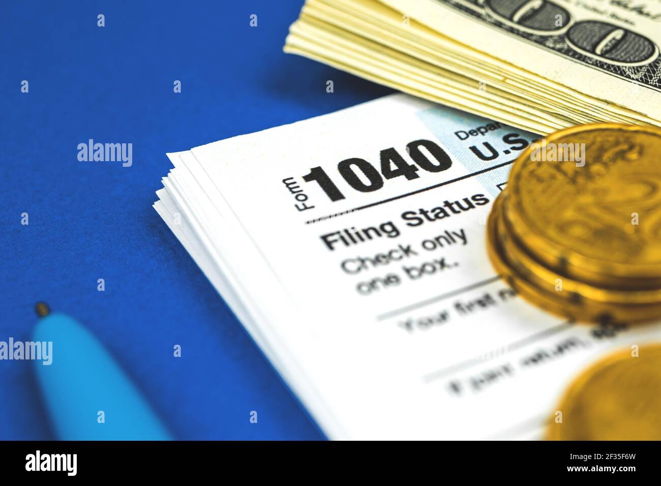 IRS Internal Revenue Service income tax filing form 1040 close-up photo ...