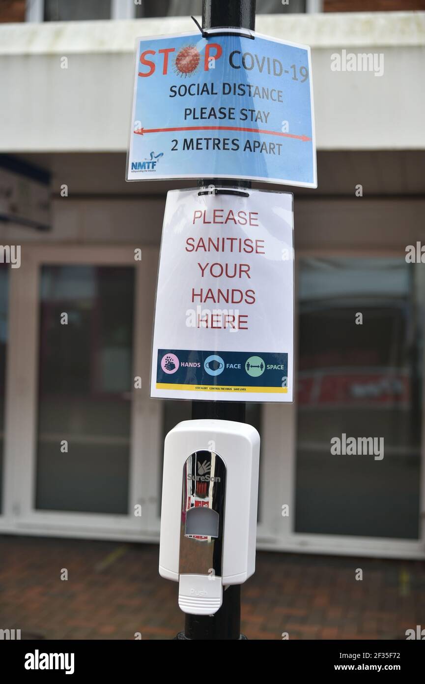 Cover 19 safety signs Stock Photo - Alamy
