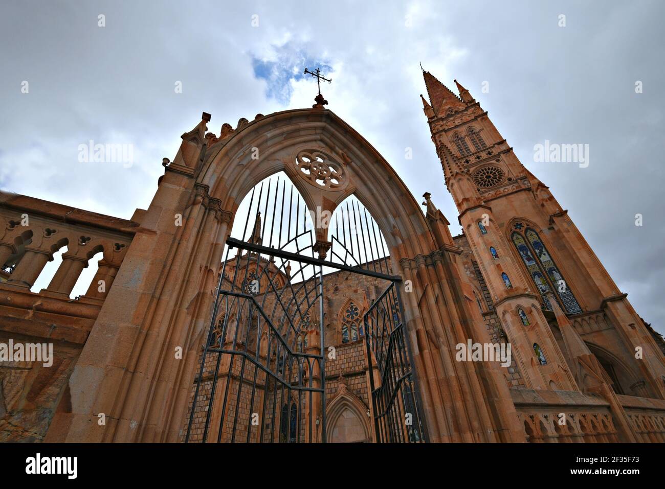 Exterior view of the Gothic style Templo de Nuestra Señora de Fátima in ...