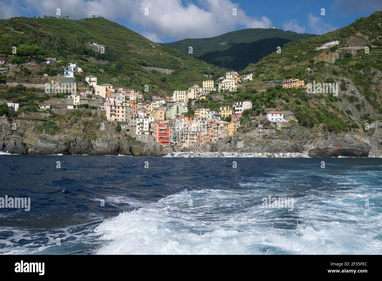 Italy, Liguria: village of Riomaggiore in the Cinque Terre National ...