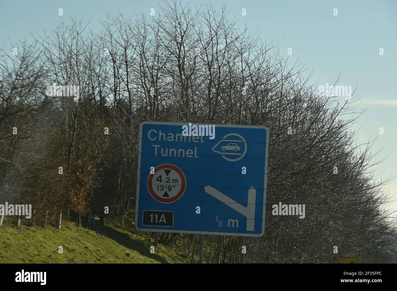 Motorway traffic and signage gantry Stock Photo - Alamy