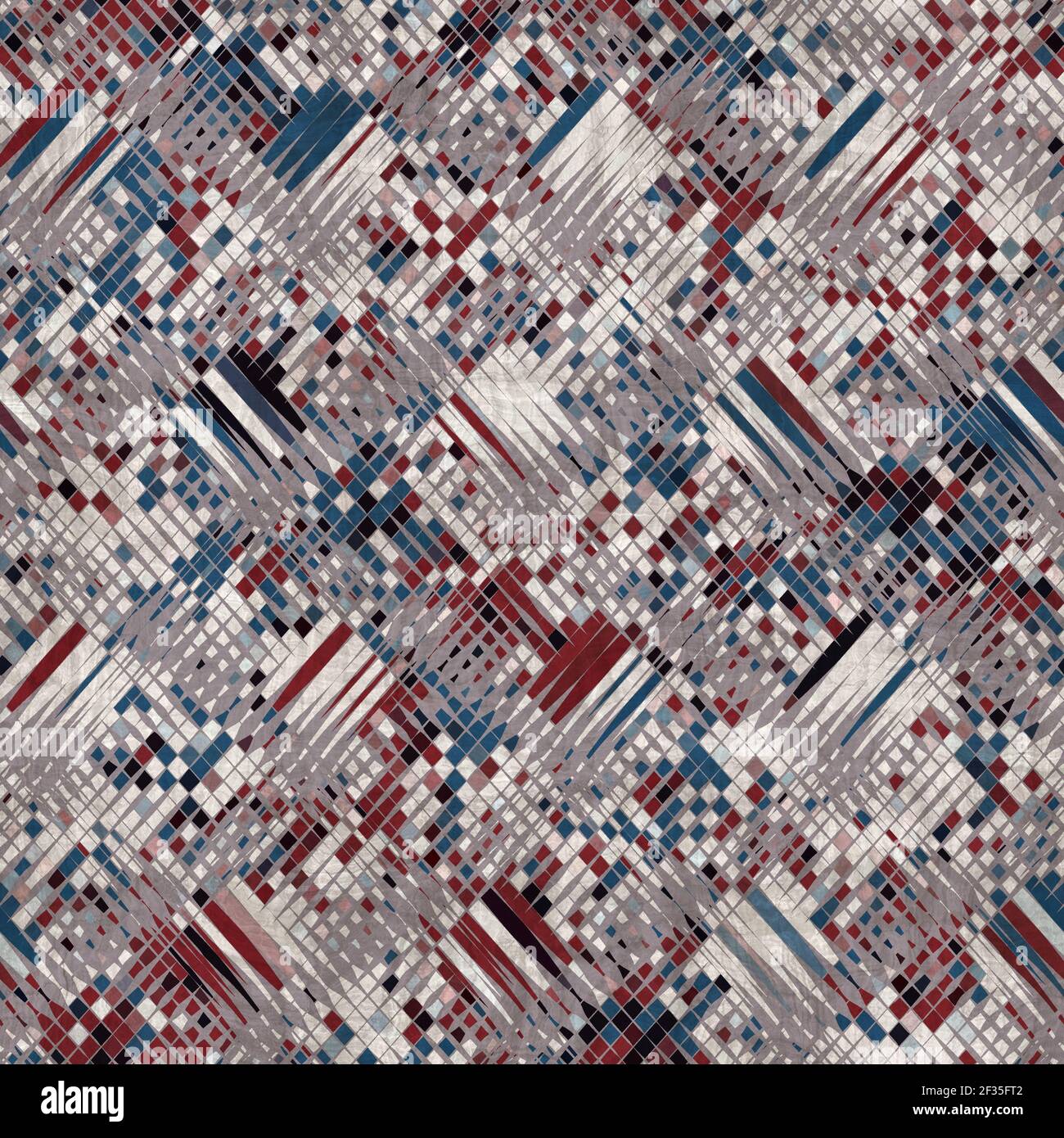 Seamless red white and blue textured retro pattern Stock Photo - Alamy