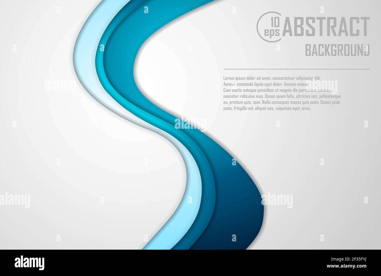 Abstract background in blue color. Blue curve vector background with ...