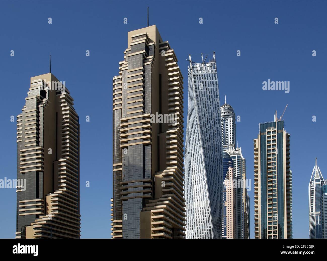 Modern skyscrapers, Dubai Marina, Dubai, United Arab Emirates Stock ...