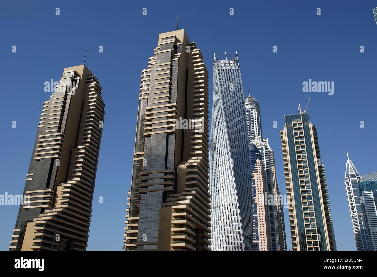 Modern skyscrapers, Dubai Marina, Dubai, United Arab Emirates Stock ...