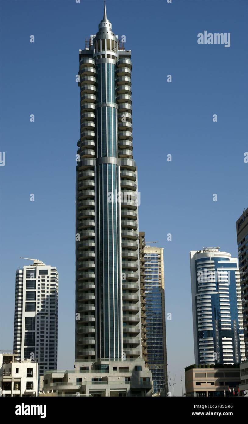 Modern skyscrapers, Dubai Marina, Dubai, United Arab Emirates Stock ...