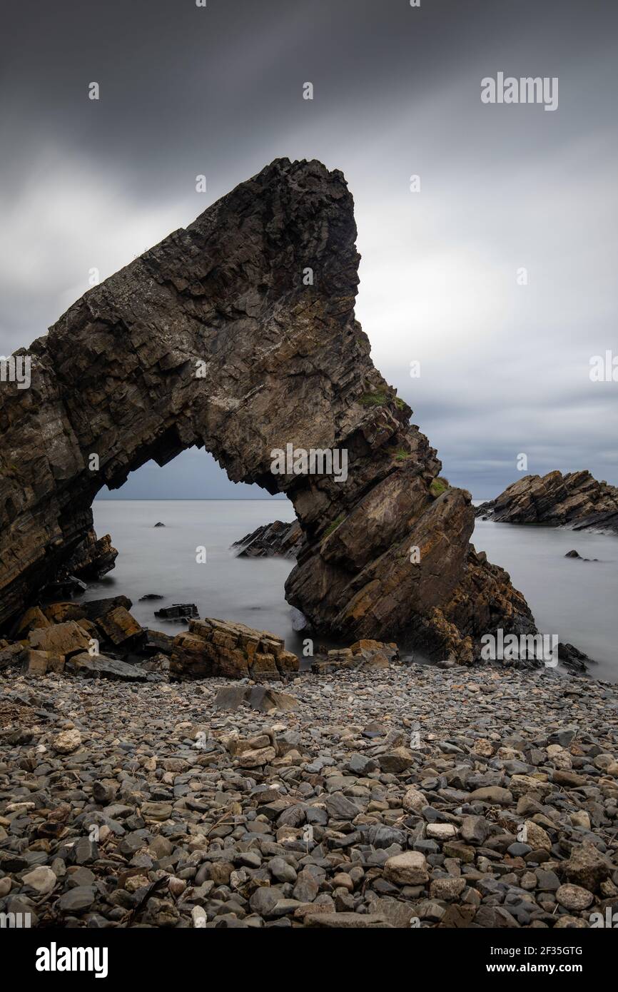 Rock formation just outside Macduff in Scotland Stock Photo - Alamy