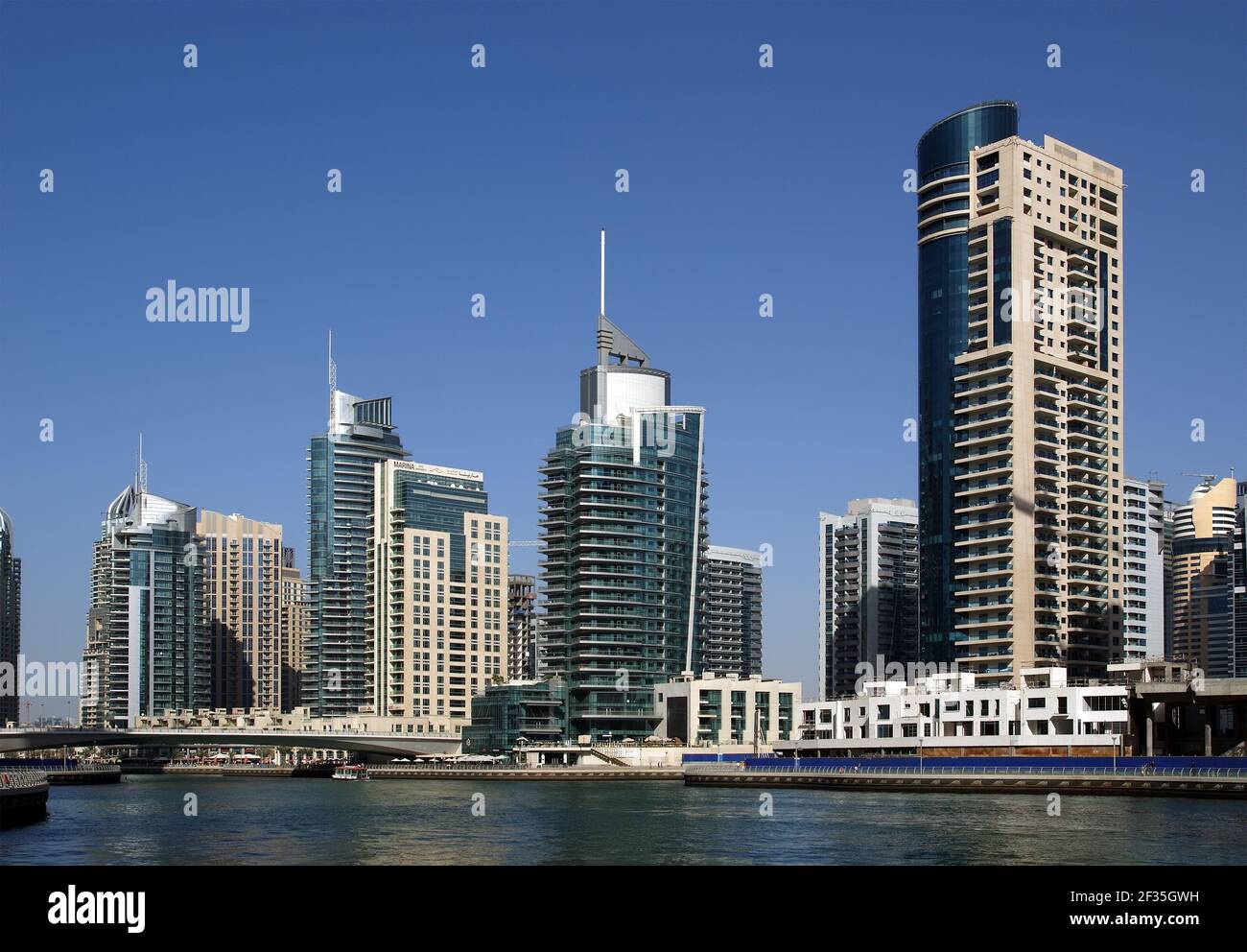Modern skyscrapers, Dubai Marina, Dubai, United Arab Emirates Stock ...
