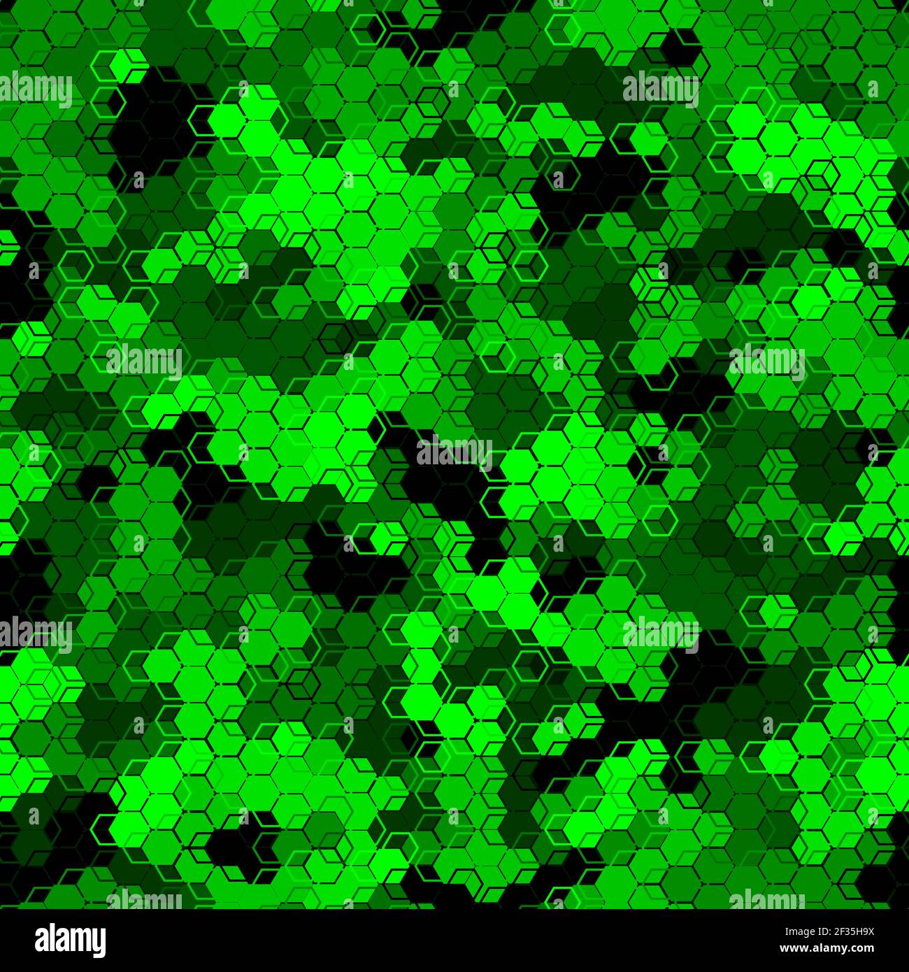 Emerald pattern of triangles, hexagons, squares. Lime, green, black ...