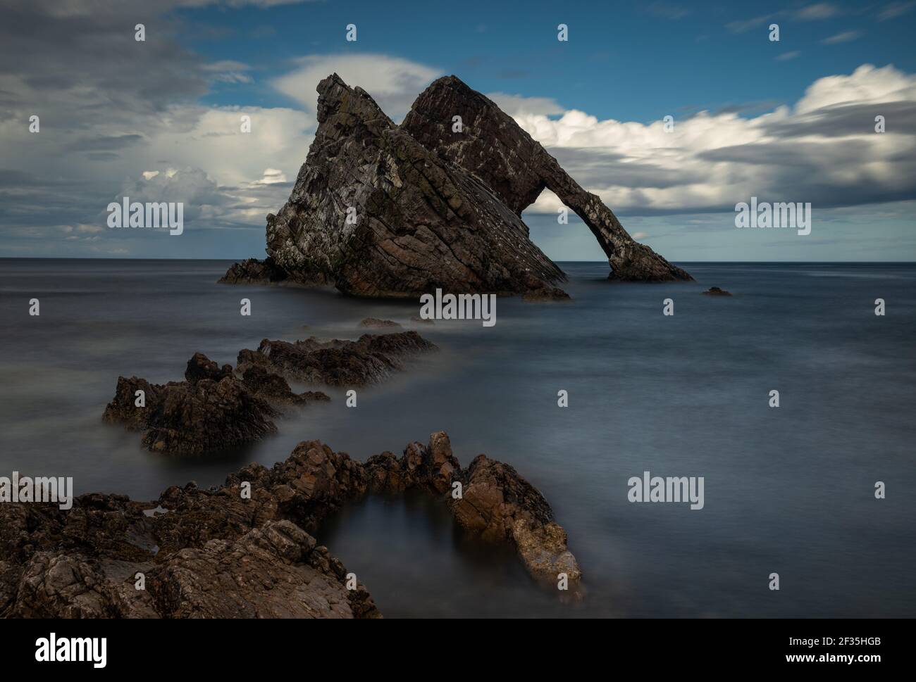 Bow Fiddle Rock in Portknockie, Scotland Stock Photo - Alamy
