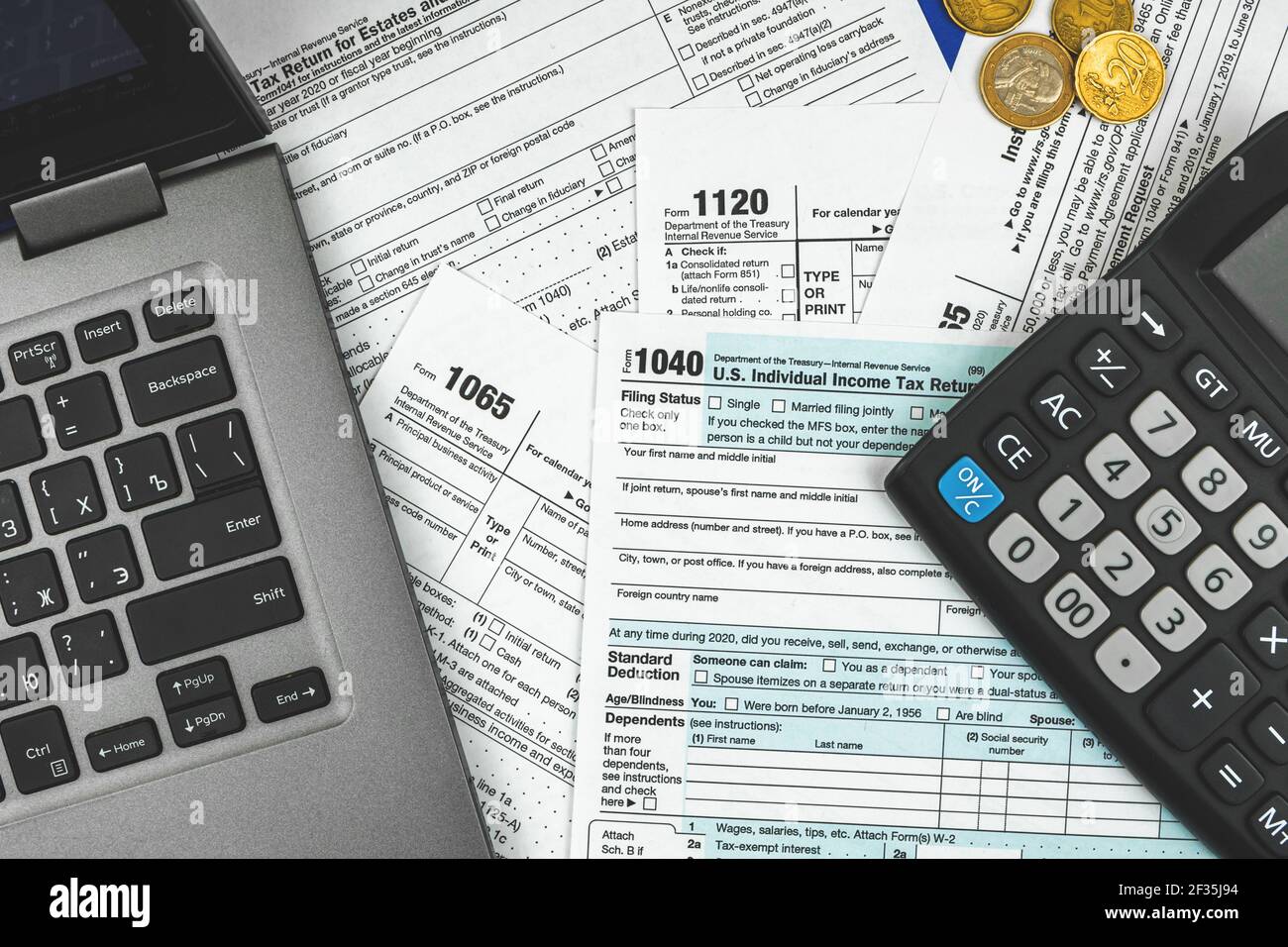 Financial background of tax form 1040 income and return concept ...
