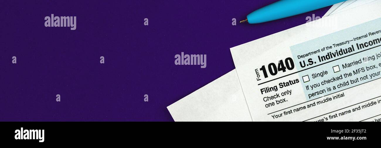 Financial paper banner with copy space, blue background Stock Photo - Alamy