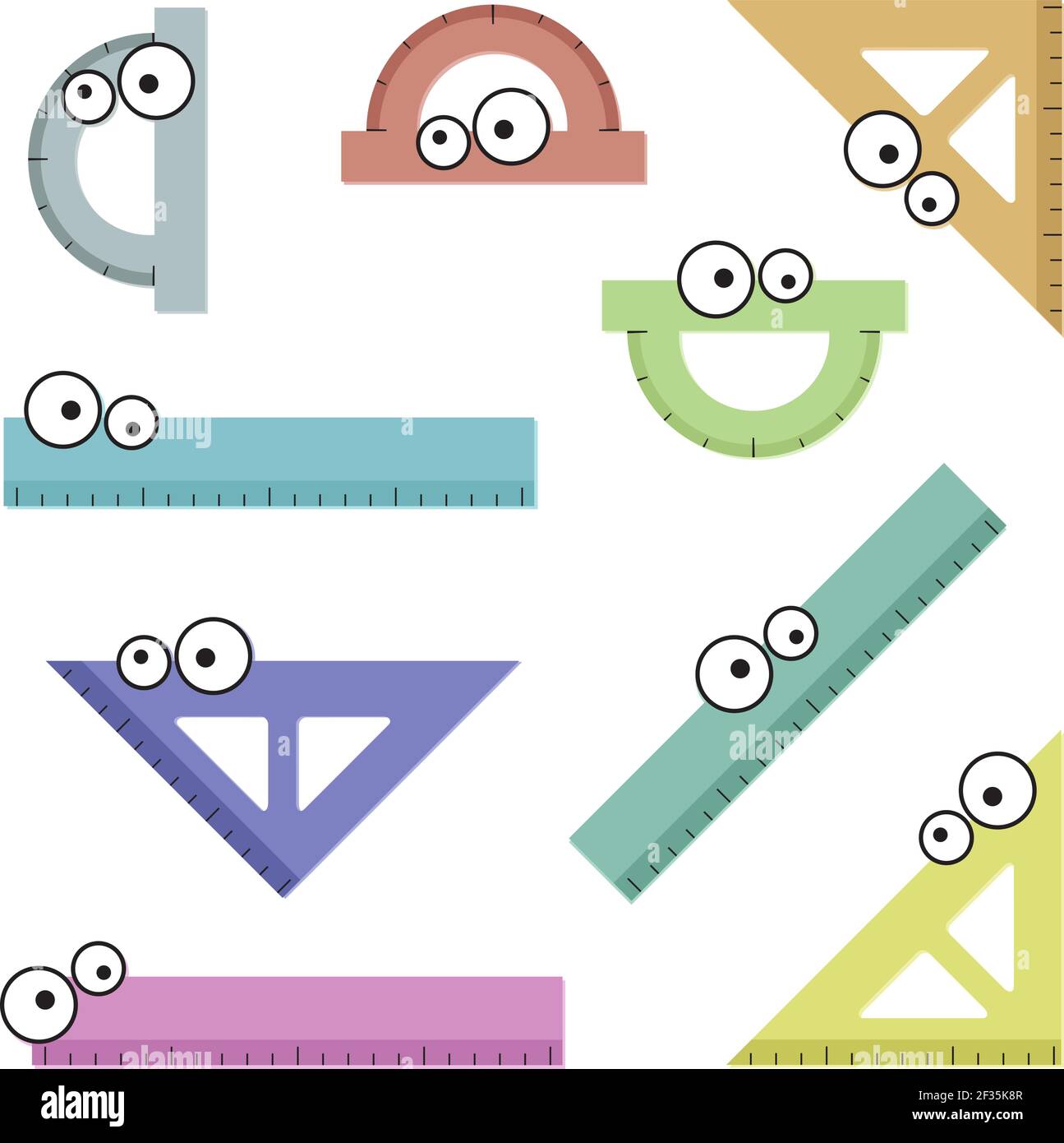 Set of colorful geometry equipment - vector illustration Stock Vector ...