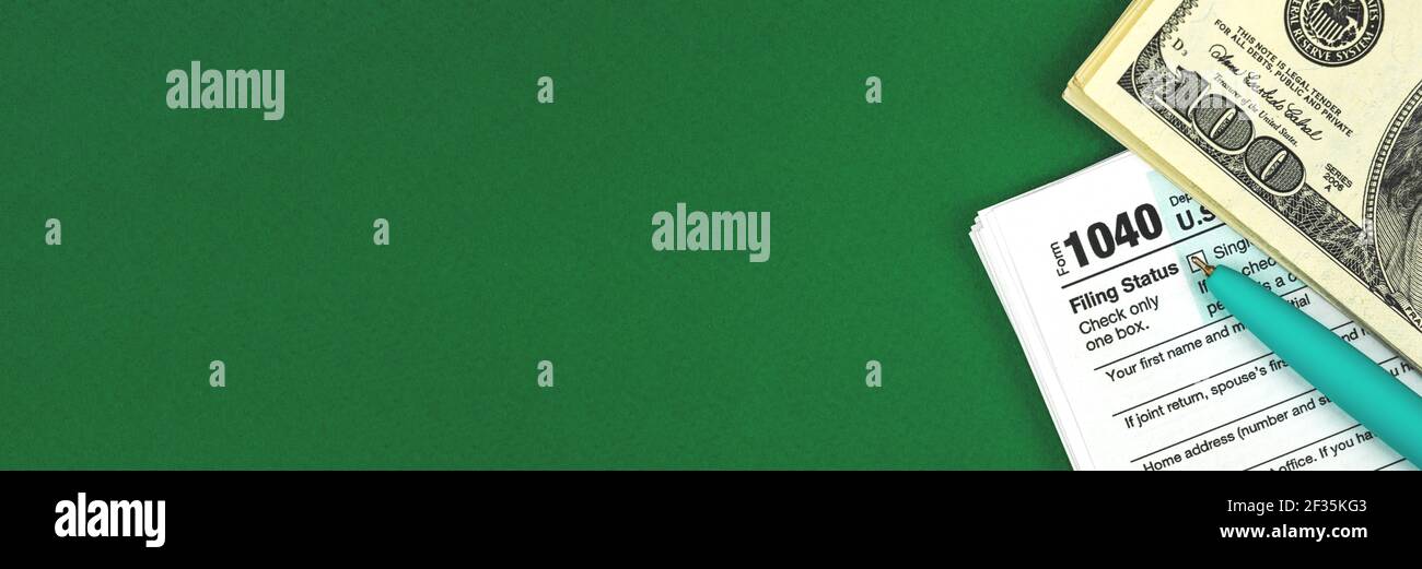 Office desktop with form 1040 Income tax return, business and tax ...