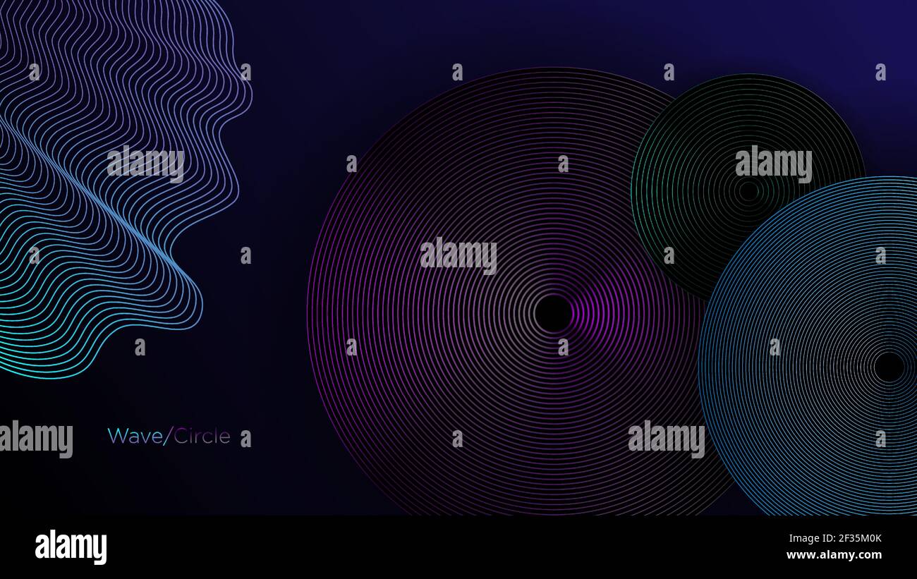 Circle lines form on dark background vector illustration Stock Vector ...