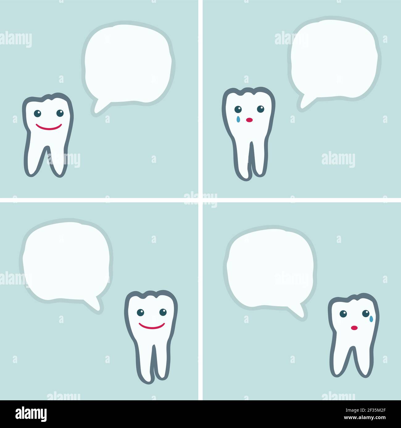 Tooth character with speech bubble - vector illustrations Stock Vector ...