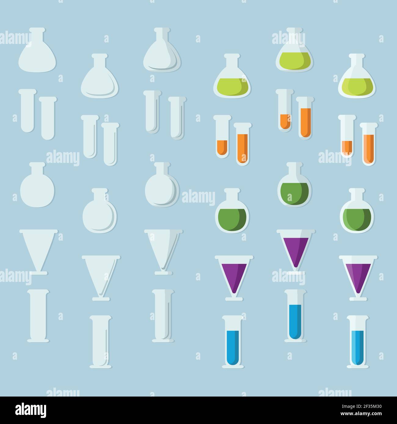 Set of chemical laboratory glassware - vector illustration Stock Vector ...