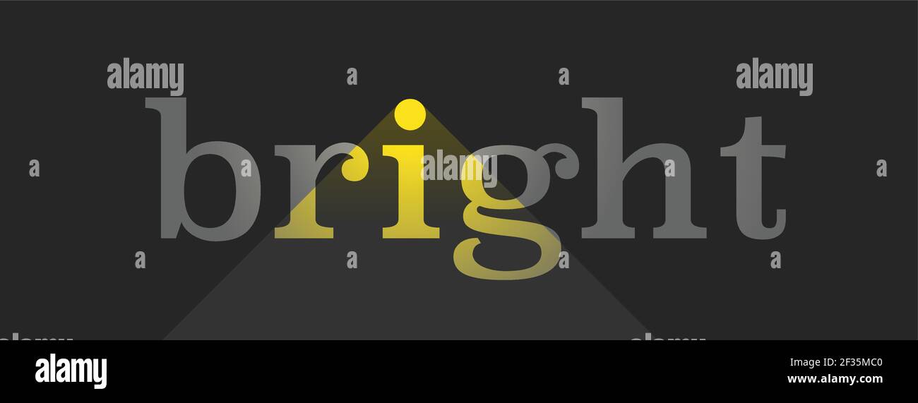 Word bright with dot yellow light Stock Vector Image & Art - Alamy
