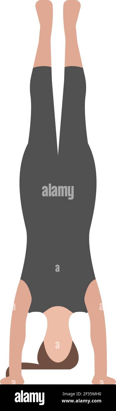 Yoga handstand vector illustration isolated on white Stock Vector Image ...