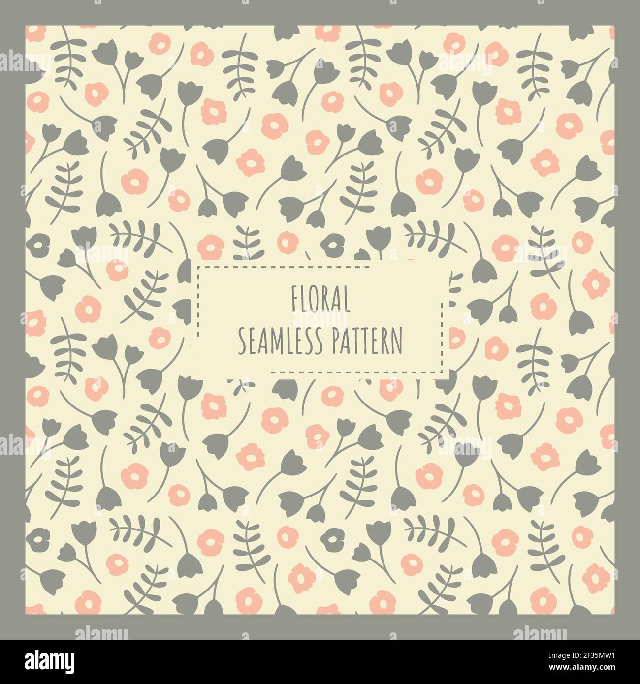 Grey floral pattern hi-res stock photography and images - Alamy