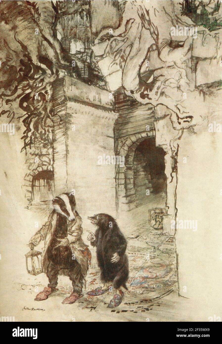 wind in the willows arthur rackham illustration Stock Photo - Alamy
