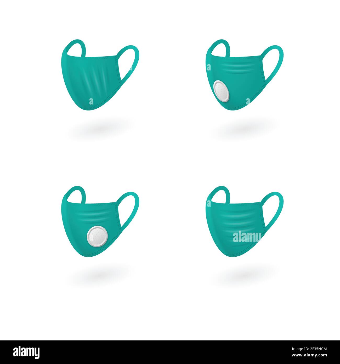 Breathing medical respiratory masks set side view Stock Vector Image ...