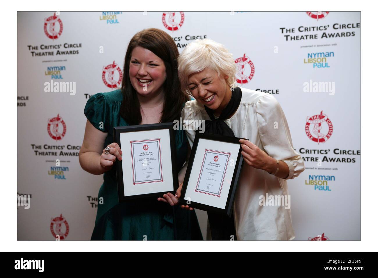 The Critics Circle Award 2007 winners pose after recieving their awards ...